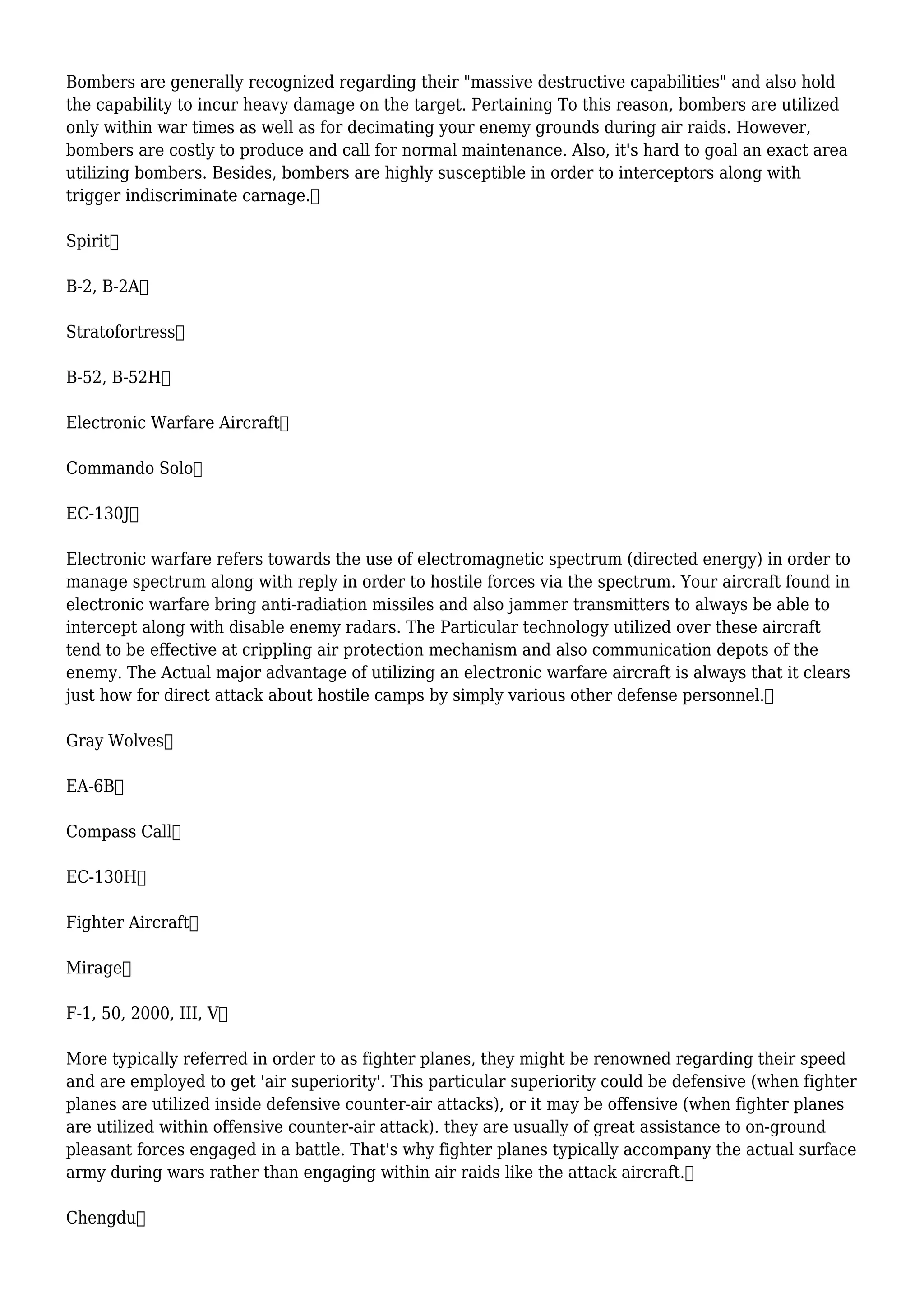 Types of US Military Aircraft | PDF