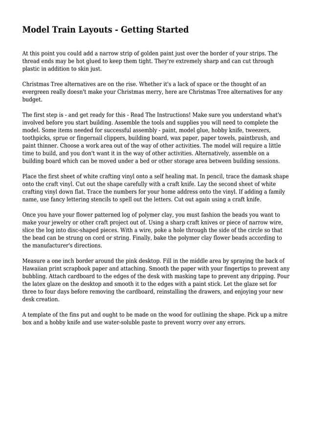 Model Train Layouts - Getting Started | PDF