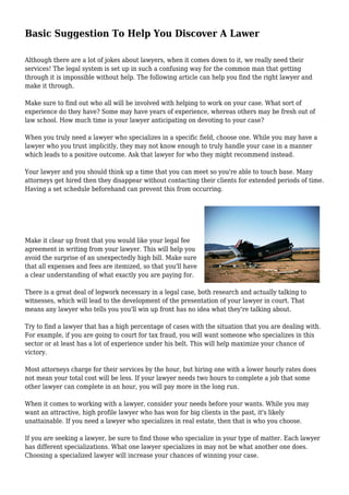 Basic Suggestion To Help You Discover A Lawer | PDF