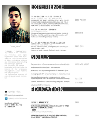 CV Daniel Christian Davidov 2015 | PDF