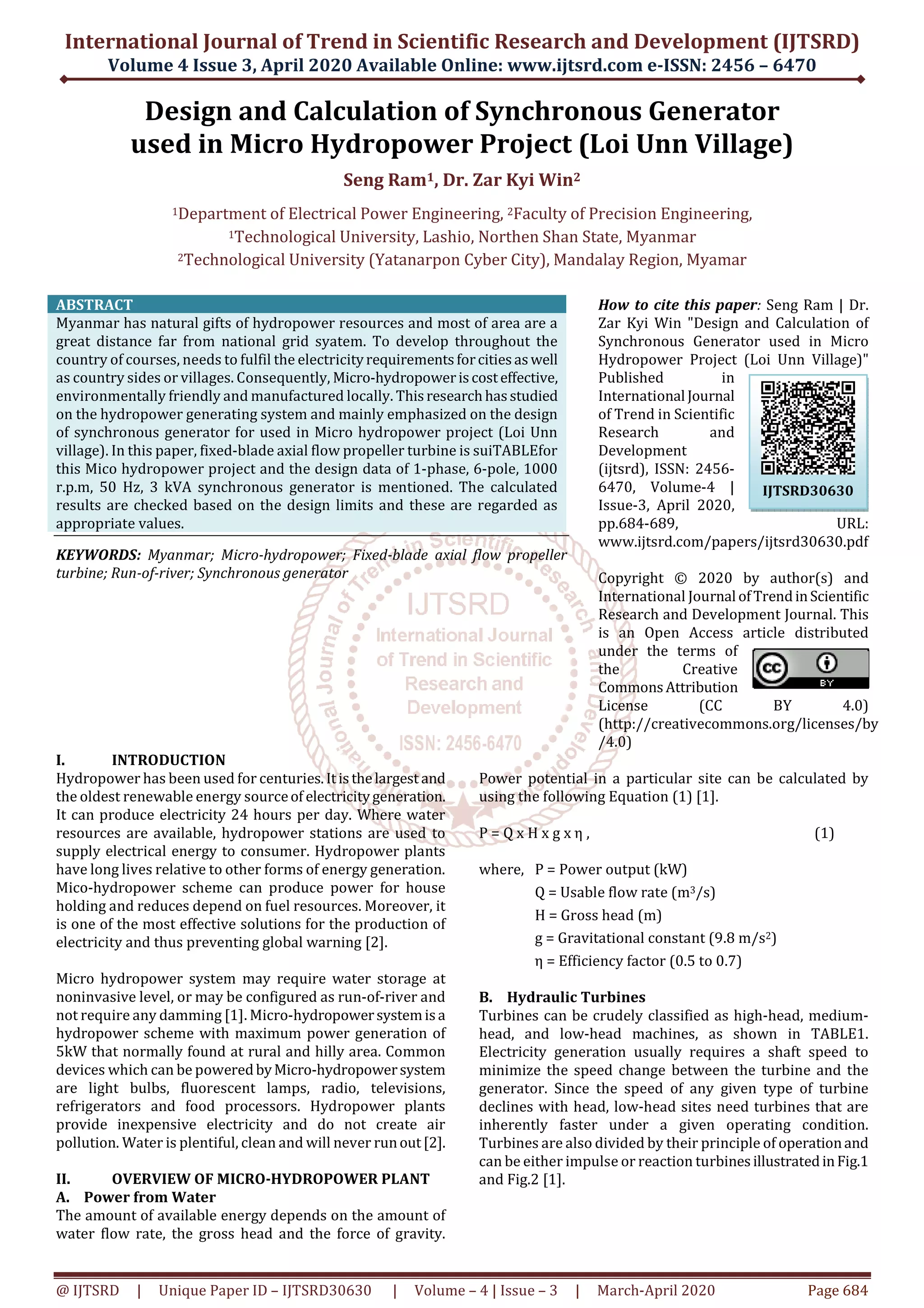 Design and Calculation of Synchronous Generator used in Micro ...