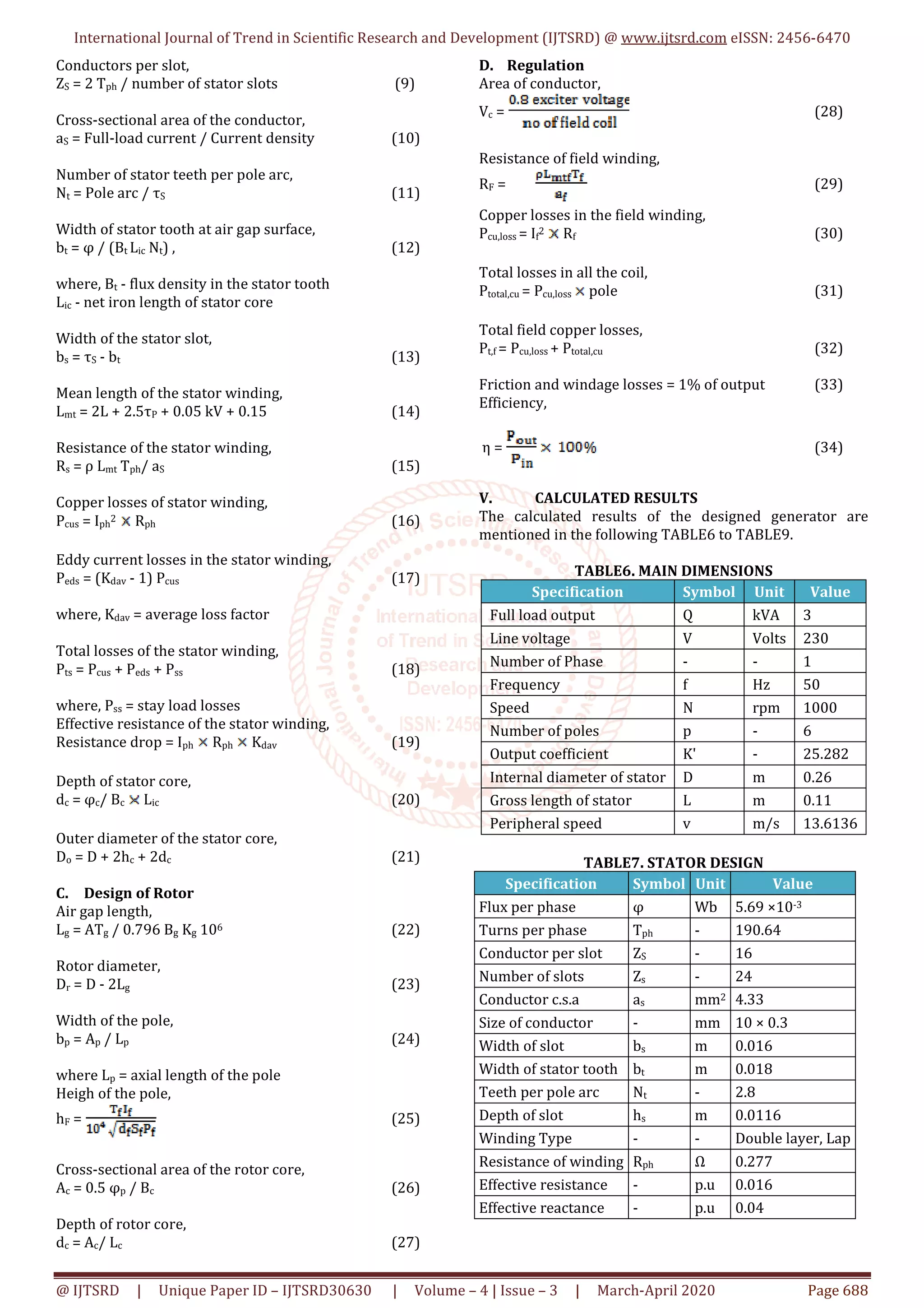 Design and Calculation of Synchronous Generator used in Micro ...