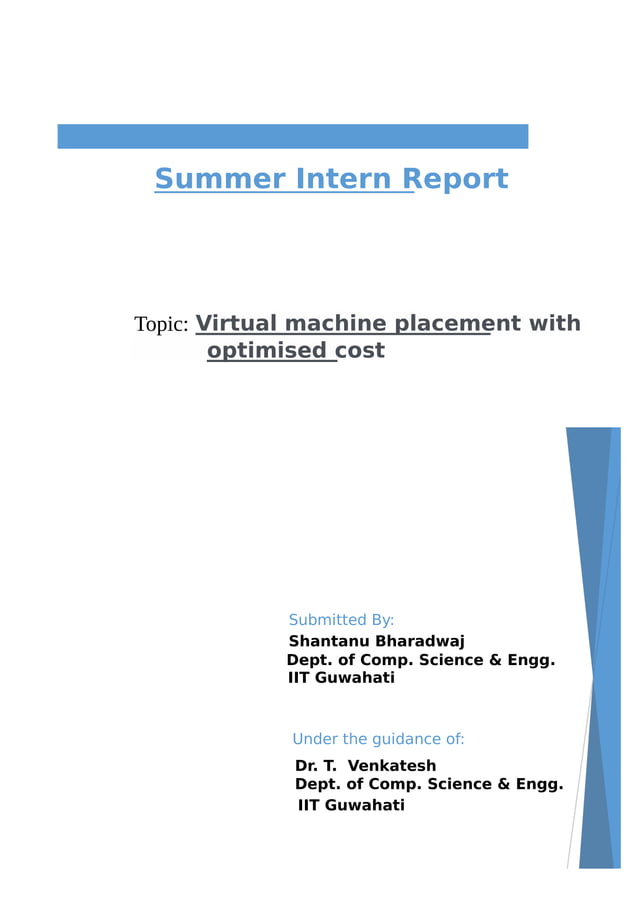 Summer Intern Report | PDF