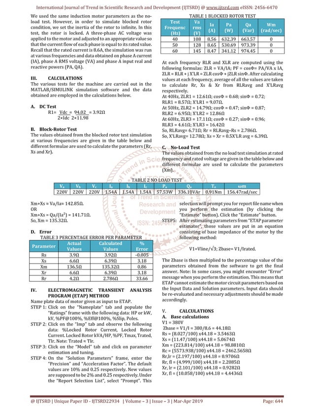 Identifying Three Phase Induction Motor Equivalent Circuit Parameters from Nameplate Data by ...