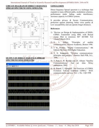 Simulation of Direct Sequence Spread Spectrum for Wireless Communication Systems using Simulink ...