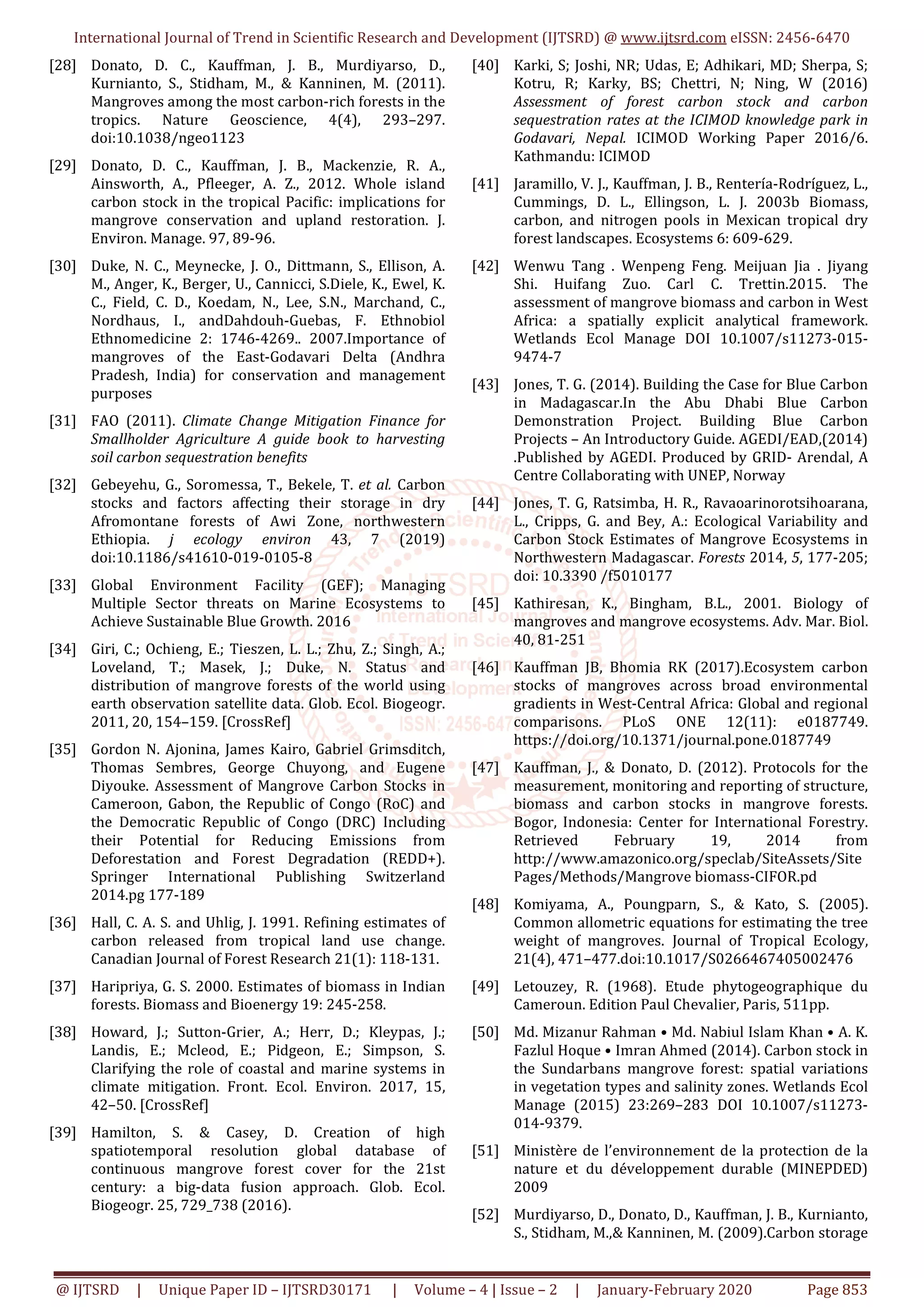 Structure, Biomass Carbon Stock and Sequestration Rate of Mangroves in ...