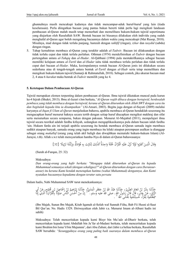 Pembacaan Al-Quran dalam Pendidikan Masa Kini: Satu Tinjauan Umum (Quran Recitation in Education ...