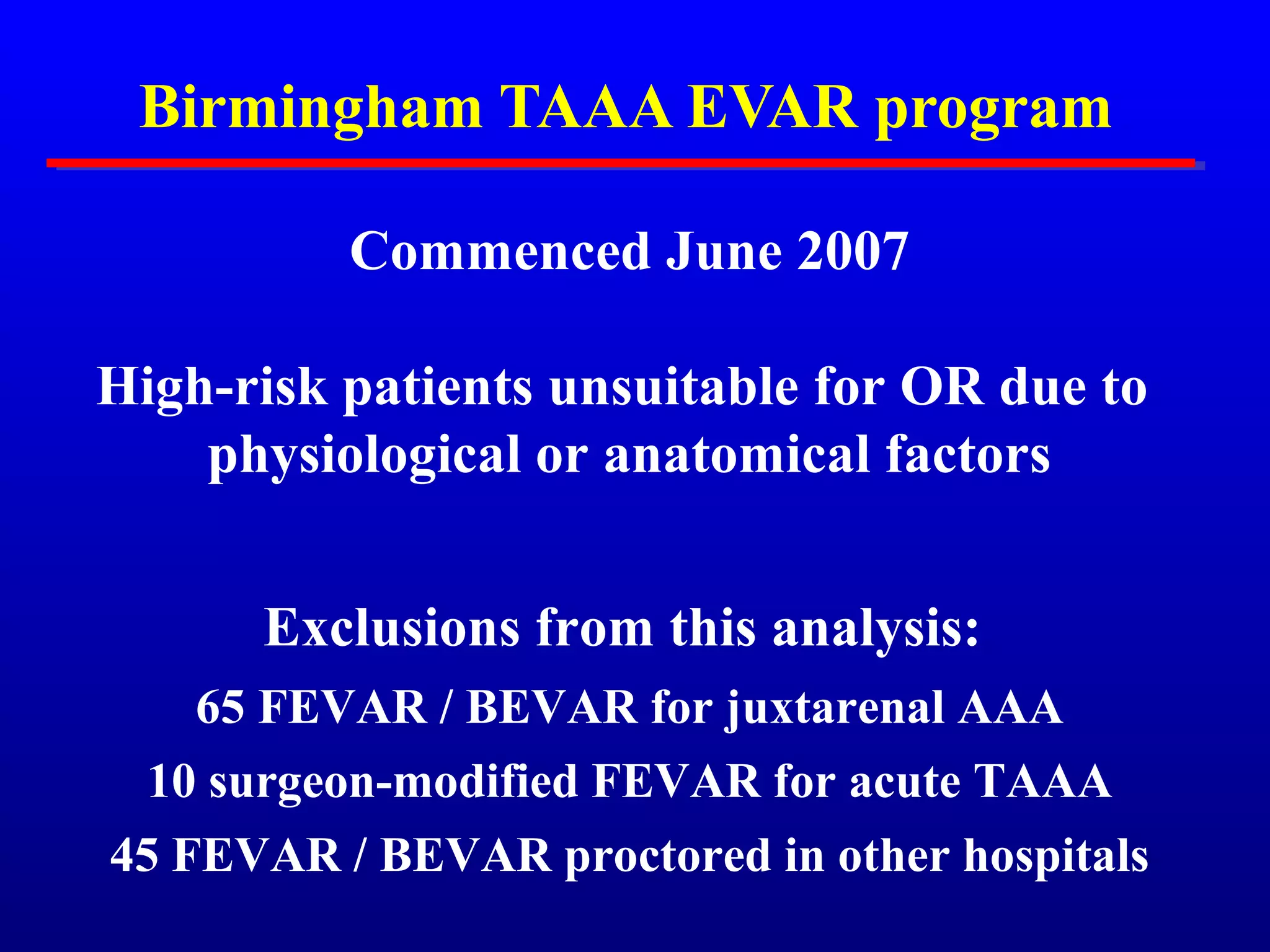Endovascular Repair of Thoracoabdominal Aneurysm | PPT