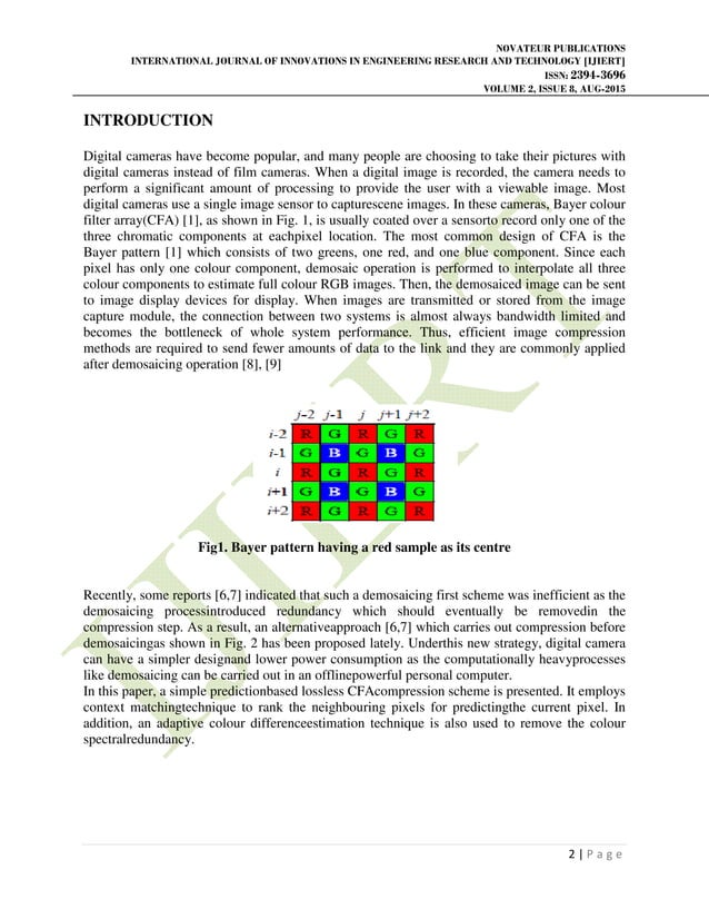 Prediction Based Lossless Compression Scheme For Bayer Colour Filter Array Images Using