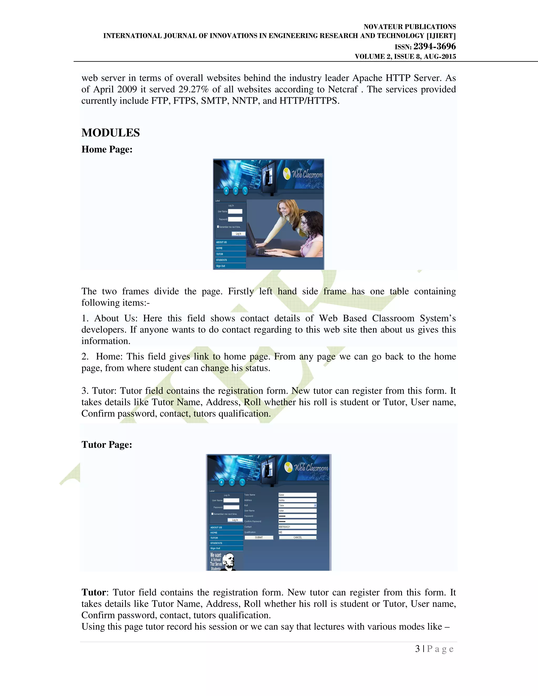 WEB BASED CLASSROOM SYSTEM | PDF