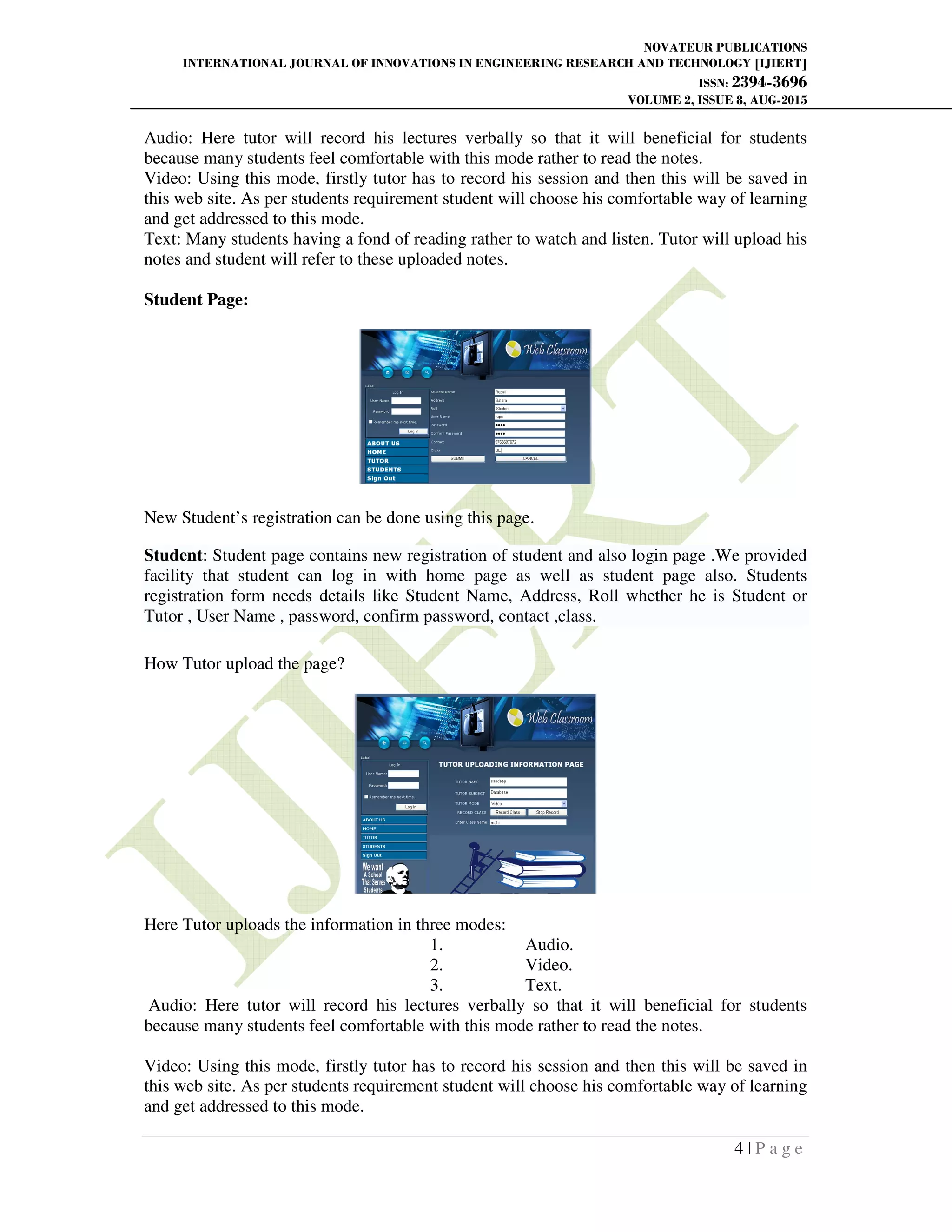 WEB BASED CLASSROOM SYSTEM | PDF