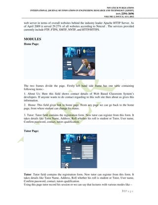 WEB BASED CLASSROOM SYSTEM | PDF