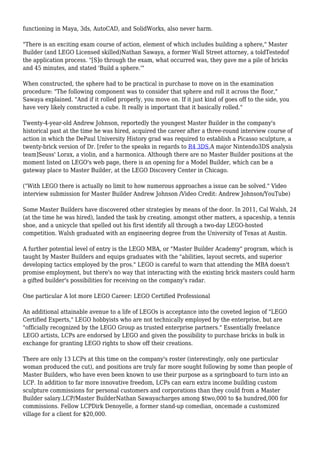 Jobs to Thrill Your Inner Child: A Life of LEGO | PDF