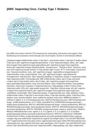 JDRF: Improving Lives. Curing Type 1 Diabetes | PDF