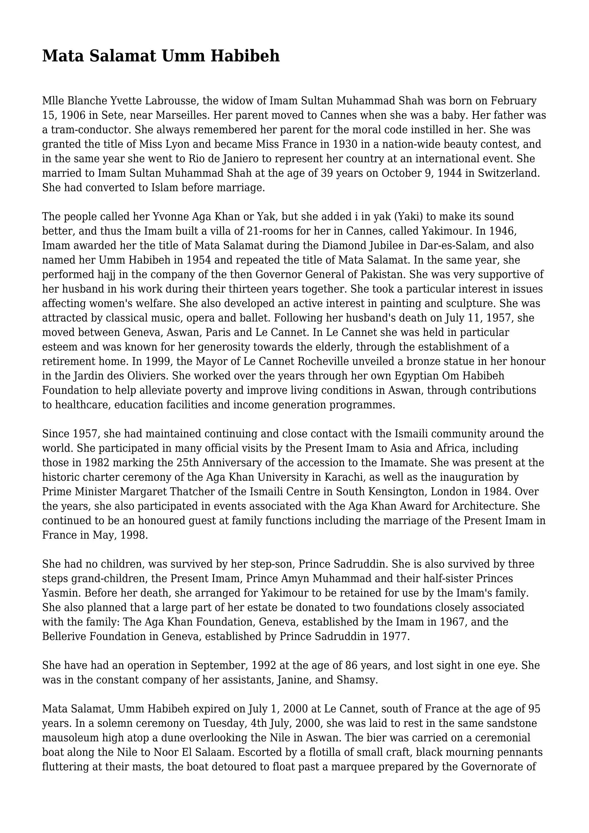 Mata Salamat Umm Habibeh | PDF