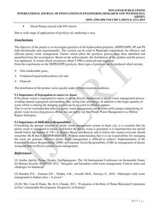 SUSTAINABLE PLASTIC WASTE MANAGEMENT- A CASE STUDY OF THANE MUNICIPAL ...