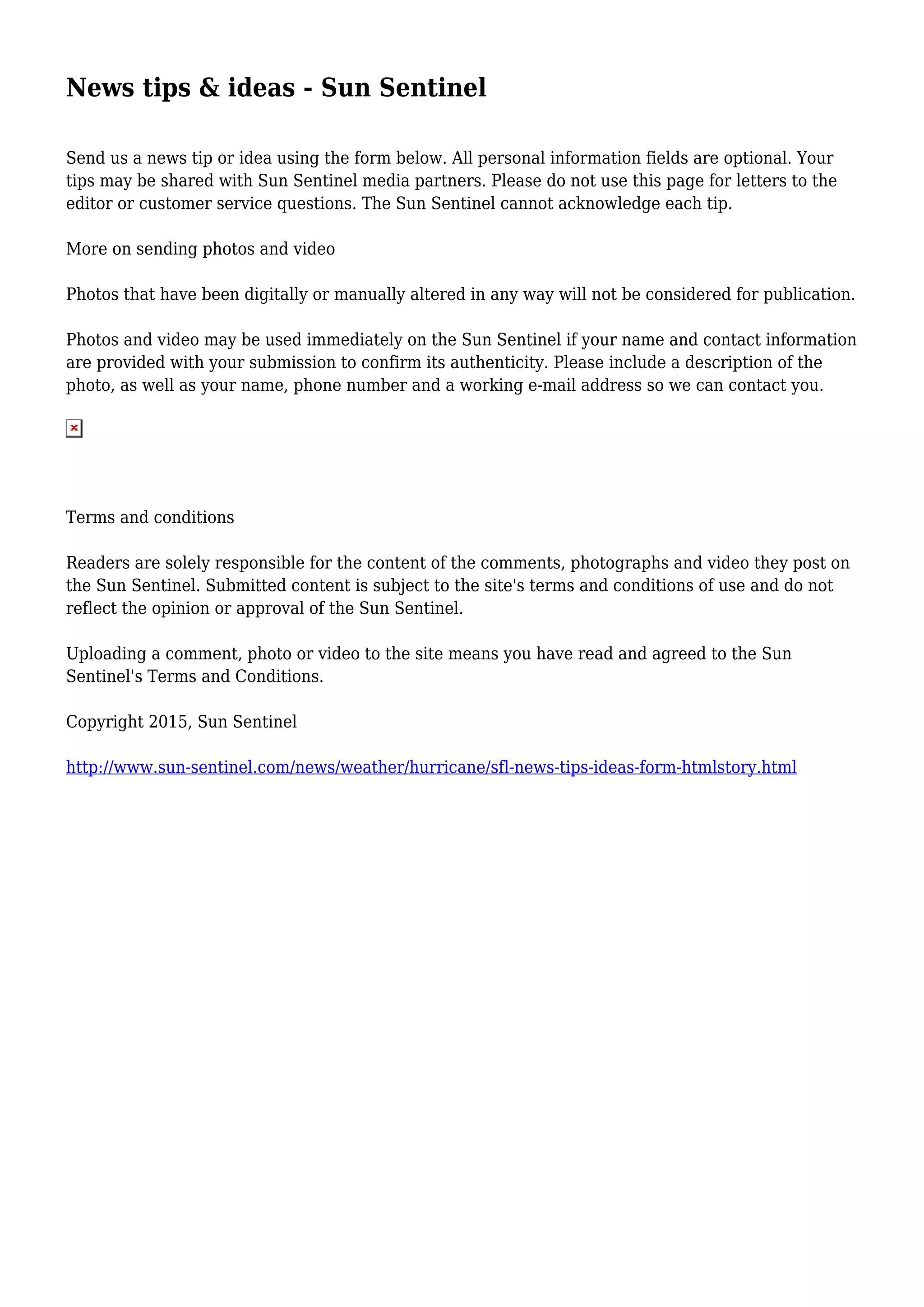 News tips & ideas - Sun Sentinel | PDF