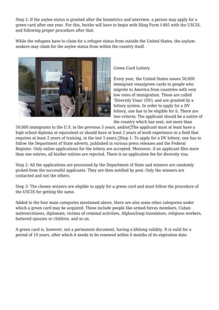 Green Card Process Steps | PDF