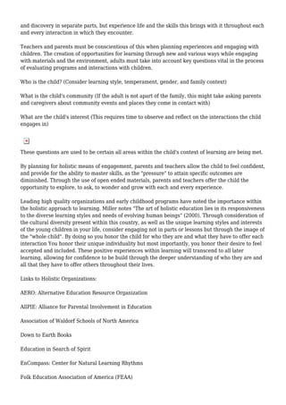 Benefits of Holistic Learning in Early Childhood - Glendale Early ...