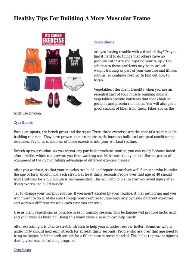 Healthy Tips For Building A More Muscular Frame