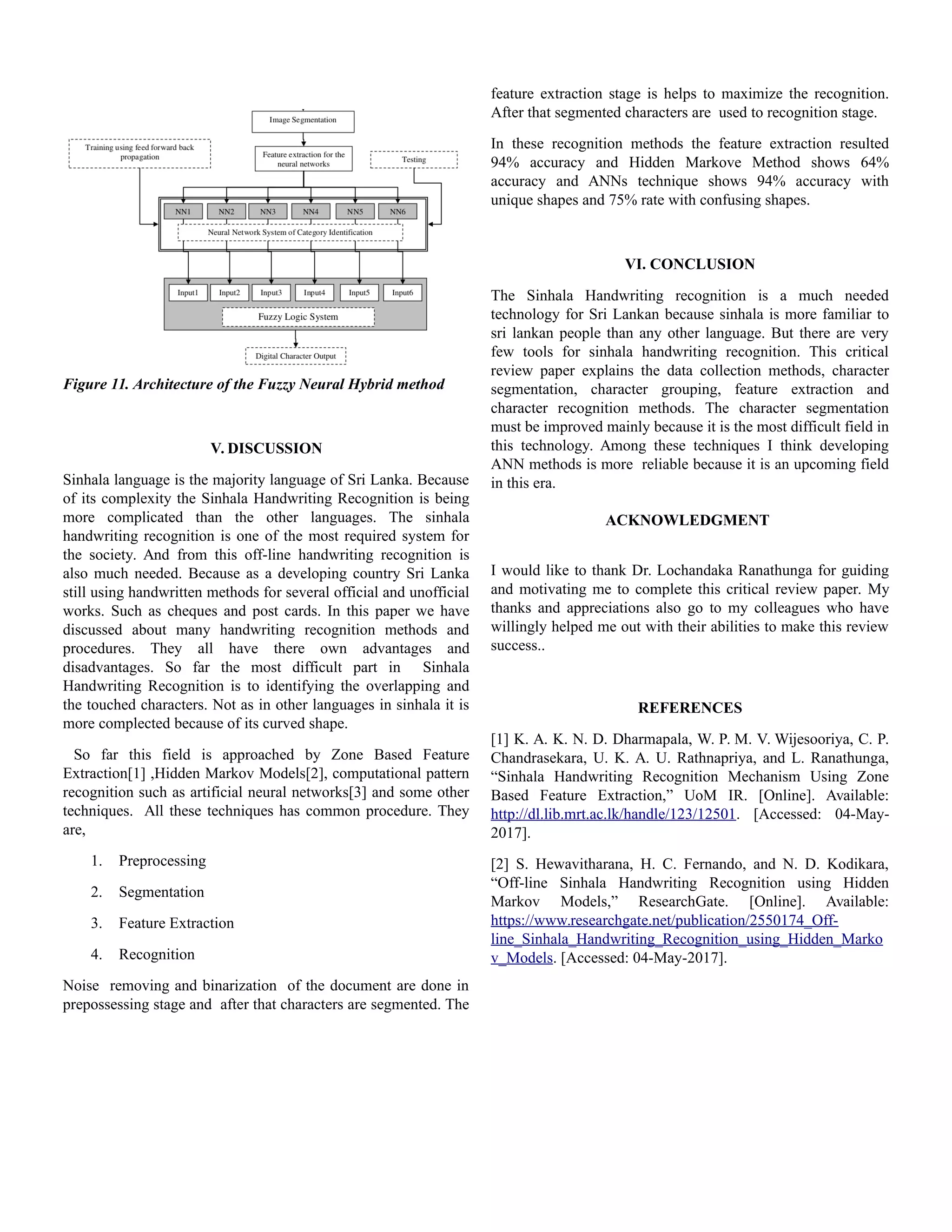 Critical Review on Off-Line Sinhala Handwriting Recognition | PDF