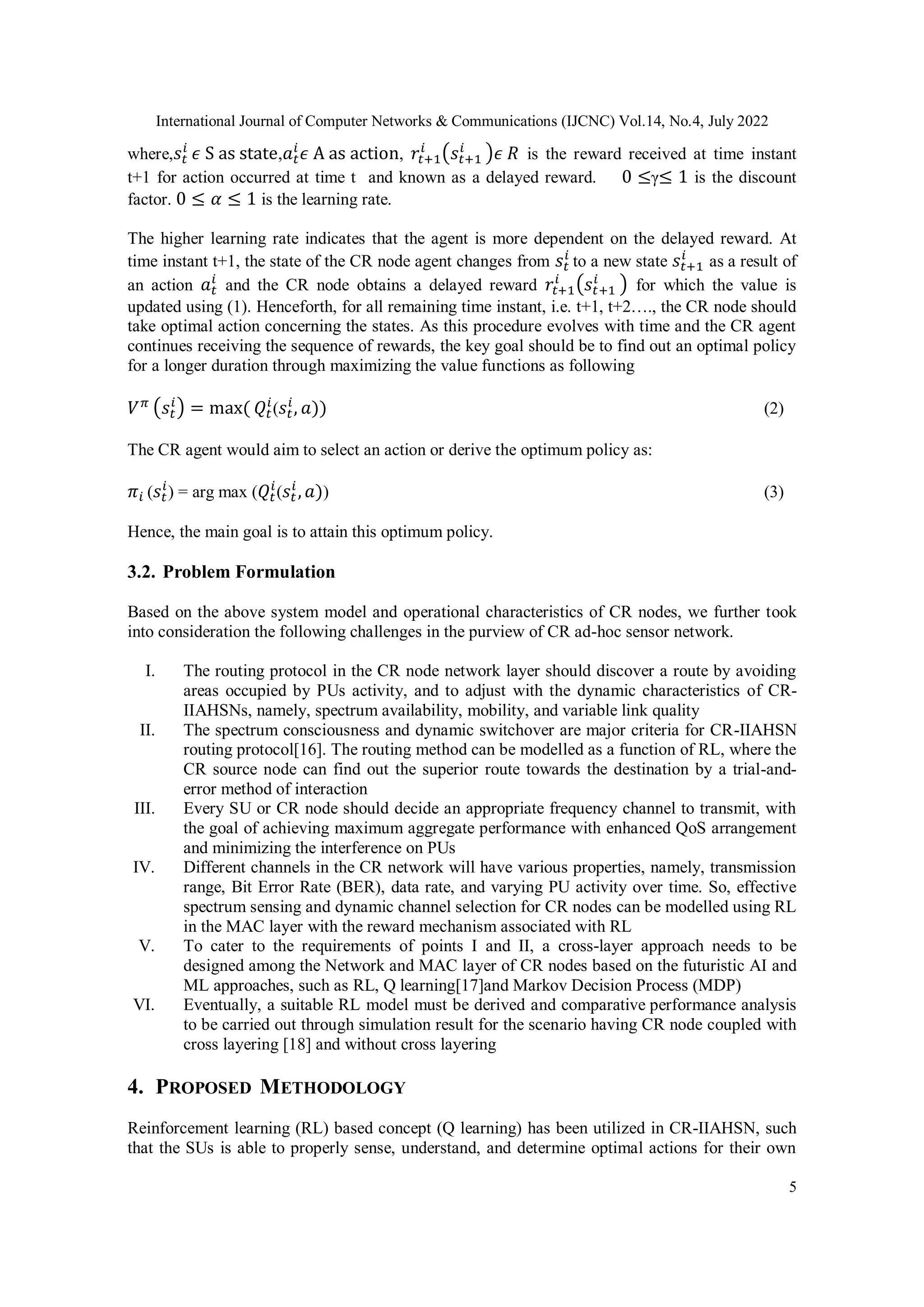Cross Layering Using Reinforcement Learning In Cognitive Radio Based Industrial Internet Of Ad