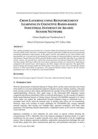 Cross Layering using Reinforcement Learning in Cognitive Radio-based Industrial Internet of Ad ...