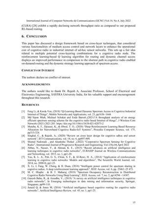 Cross Layering using Reinforcement Learning in Cognitive Radio-based Industrial Internet of Ad ...