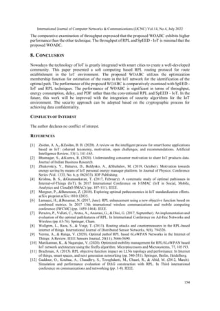 AN EFFICIENT MACHINE LEARNING OPTIMIZATION MODEL FOR ROUTE ESTABLISHMENT MECHANISM IN IOT ...