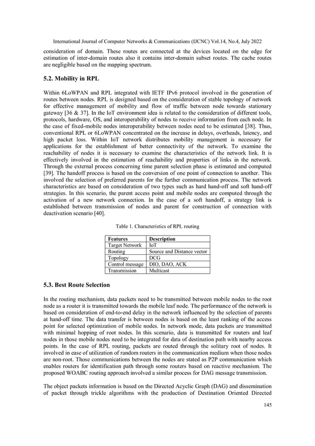 AN EFFICIENT MACHINE LEARNING OPTIMIZATION MODEL FOR ROUTE ESTABLISHMENT MECHANISM IN IOT ...