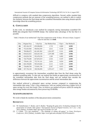 COMPACT PRESERVATION OF SCRAMBLED CD-ROM DATA | PDF