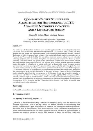 QoS-based Packet Scheduling Algorithms for Heterogeneous LTE-Advanced Networks: Concepts and a ...