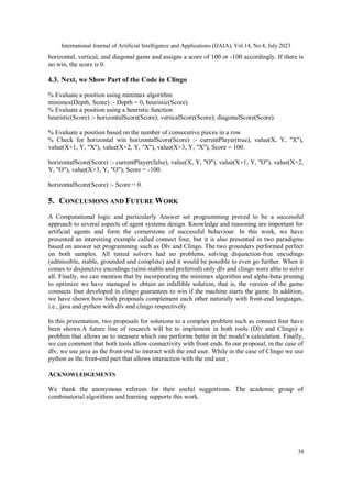 Answer Set Programming (DLV – Clingo):Connect 4 Solver | PDF