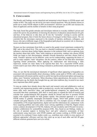 BARRIERS FOR FEMALES TO PURSUE STEM CAREERS AND STUDIES AT HIGHER ...