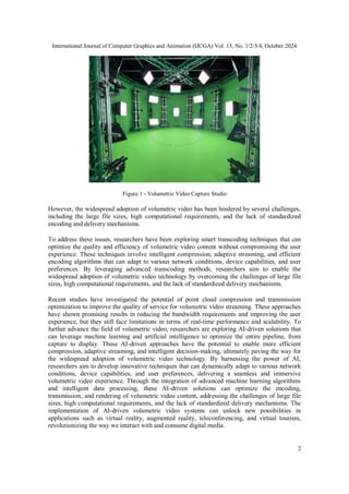 THE EVOLUTION OF VOLUMETRIC VIDEO: A SURVEY OF SMART TRANSCODING AND COMPRESSION APPROACHES | PDF