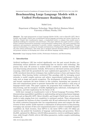 Benchmarking Large Language Models with a Unified Performance Ranking Metric | PDF