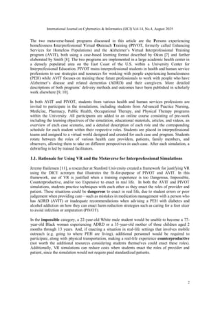 Integrating Virtual Reality Approaches to Simulations in ...