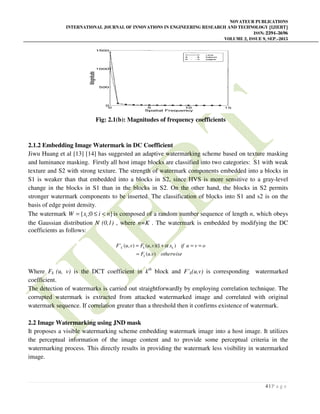 A NOVEL APPROACH FOR IMAGE WATERMARKING USING DCT AND JND TECHNIQUES | PDF