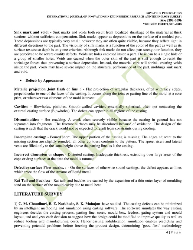 ADVANCED TECHNIQUES IN CASTING DEFECTS AND REJECTION ANALYSIS: A STUDY ...