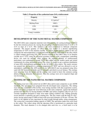 SLIDING WEAR BEHAVIOUR OF ALUMINUM ALLOY (LM-13) REINFORCED WITH NANO ...