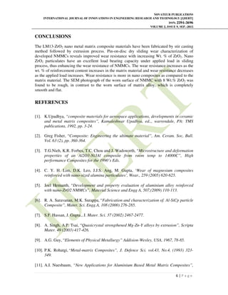 SLIDING WEAR BEHAVIOUR OF ALUMINUM ALLOY (LM-13) REINFORCED WITH NANO ...