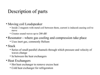 THERMO ACOUSTIC REFRIGERATION | PPT