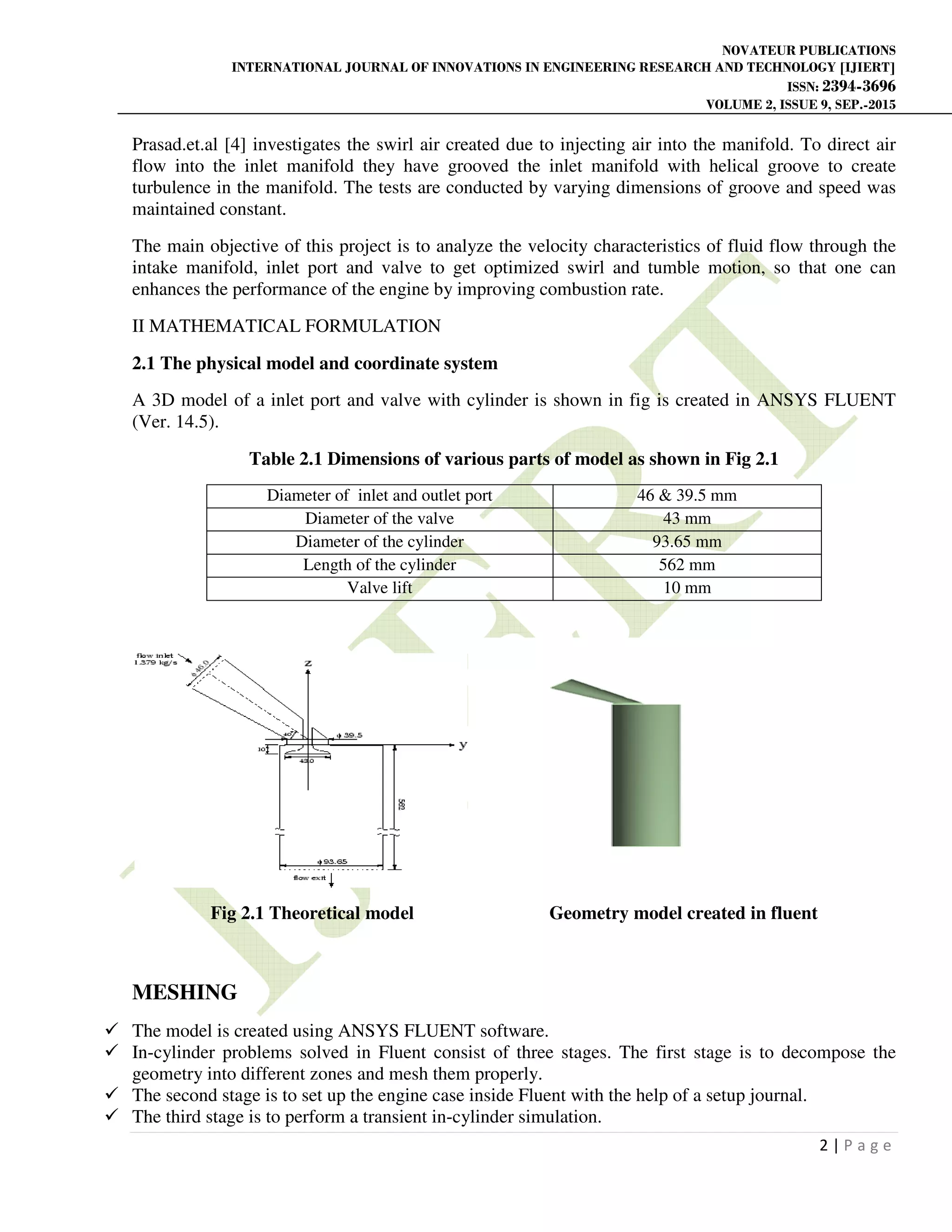 PORT FLOW SIMULATION OF AN IC ENGINE | PDF | Physics | Science