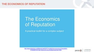 The Economics of Reputation | PPTX