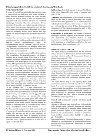 Critical Synopsis in Brain Death Determination: A Case Report of Brain ...