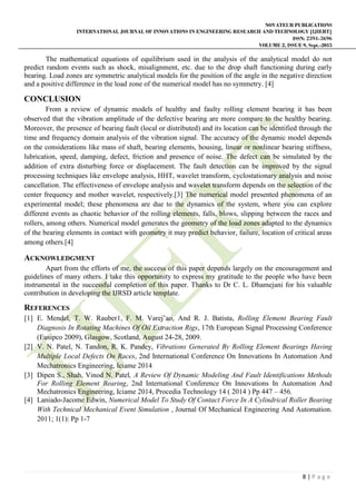 BALL BEARING ANALYSIS OF FAULT SIMULATION USING FINITE ELEMENT METHOD - A REVIEW | PDF
