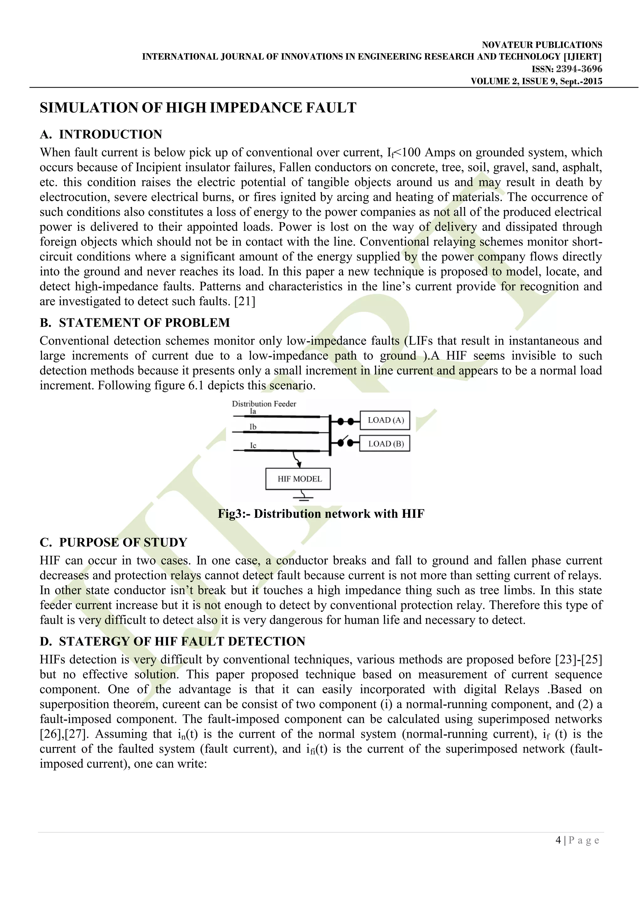 PROTECTION OF MICROGRID FROM HIGH IMPEDANCE FAULT USING DIFFERENTIAL ...