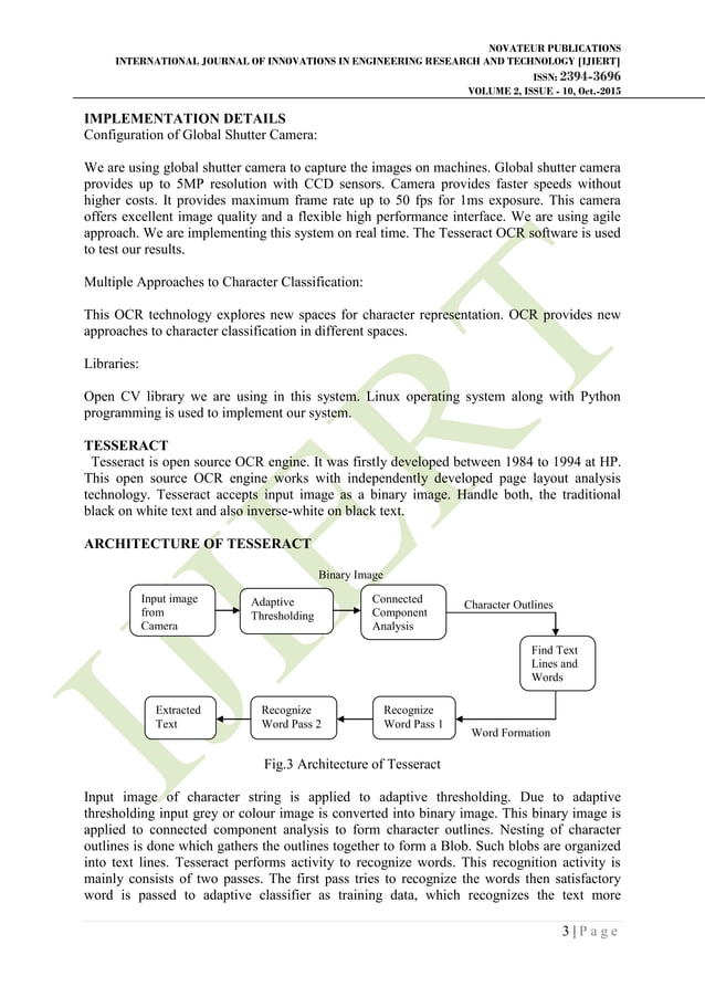 BLOB DETECTION TECHNIQUE USING IMAGE PROCESSING FOR IDENTIFICATION OF MACHINE PRINTED CHARACTERS ...