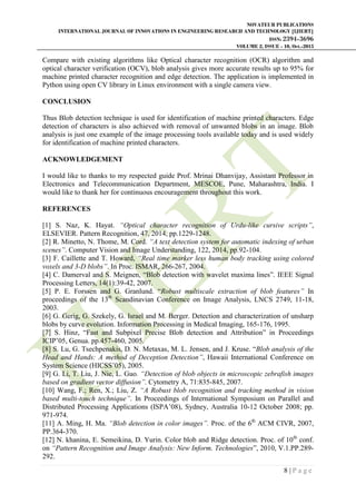 BLOB DETECTION TECHNIQUE USING IMAGE PROCESSING FOR IDENTIFICATION OF MACHINE PRINTED CHARACTERS ...