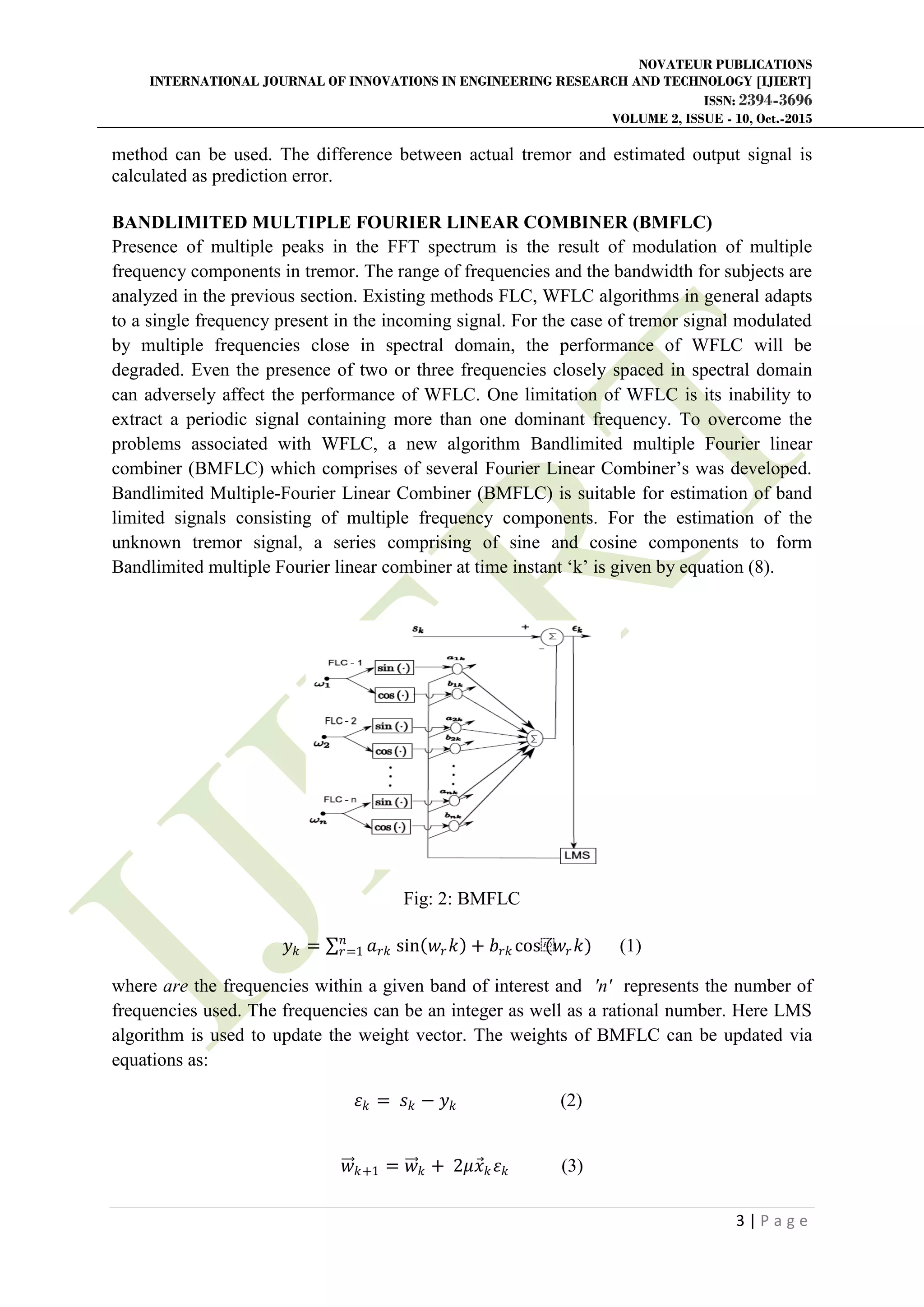 PHYSIOLOGICAL TREMOR ESTIMATION USING BANDLIMITED FOURIER LINEAR COMBINER | PDF